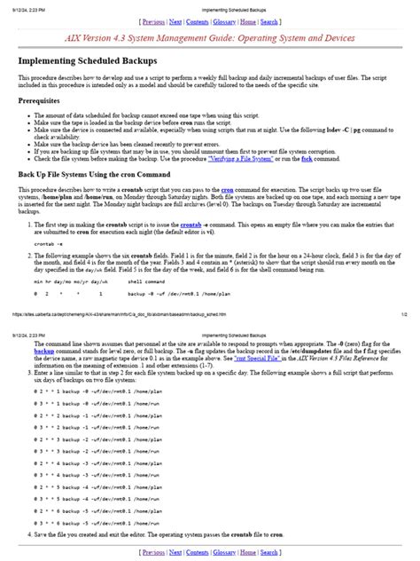 Implementing Scheduled Backups Pdf