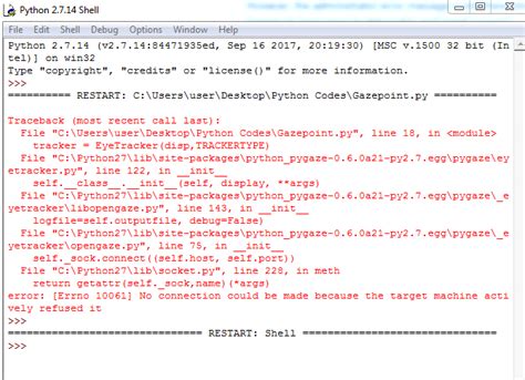 Communication Problem Between Python And Gazepoint Issue Esdalmaijer PyGaze GitHub