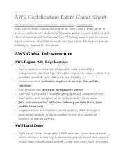 AWS Certification Exam Cheat Sheet Key Points Services For Course Hero