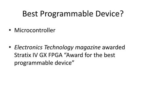 Ppt Innovations And Challenges In Programmable Devices A Focus On