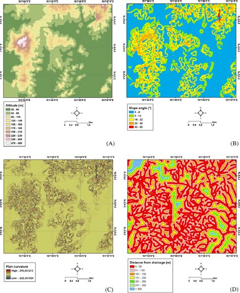 Maps Of The Input Data Layers A Altitude B Slope Angle C Plan