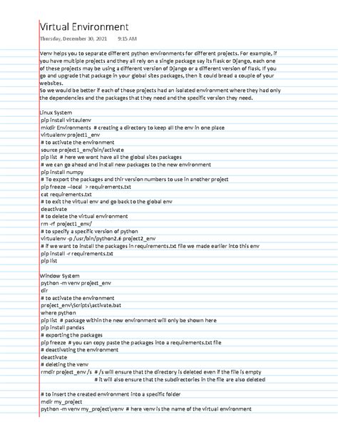py extras python programming notes virtual environment thursday