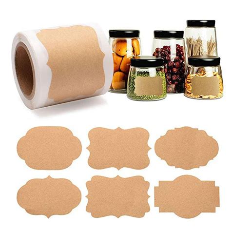 300 500pcs Roll Blank Kraft Paper Label Stickers Handmade Baking Seal
