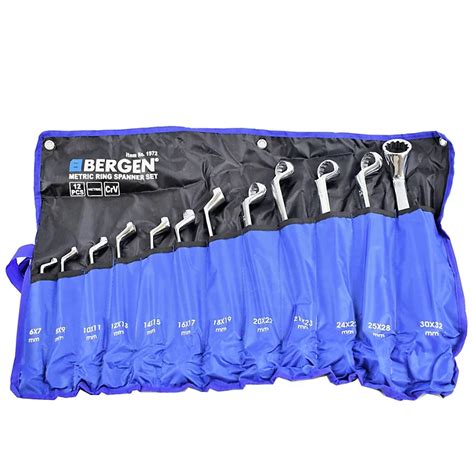 Metric Double Ended Ring Spanners 35 Degree Offset Spanner 6mm 32mm 12pc Diy At Bandq