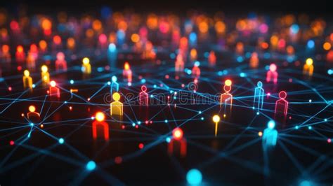 Colorful 3d Avatars Interconnected By Bright Network Lines Showcasing Social Media Interaction