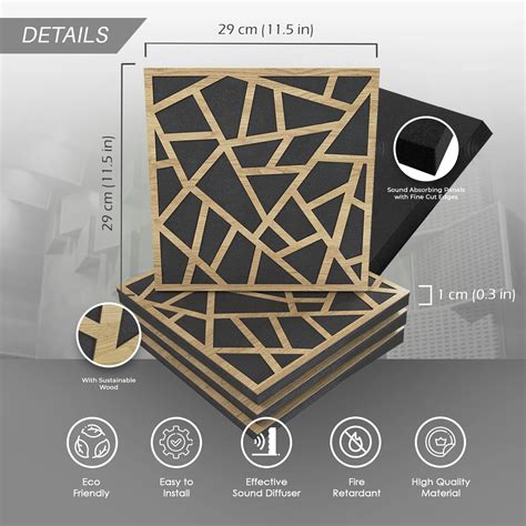 Diffuse Pro Square Acoustic Wooden Panels High Quality Sound Joojoobees