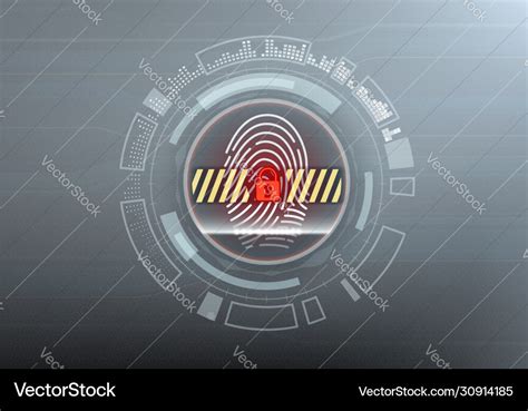 Access Denied On Modern Futuristic Interface Vector Image