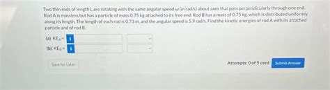 solved two thin rods of length l are rotating with the same