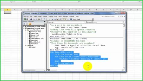 vba sheets
