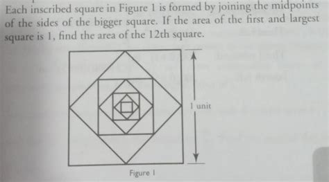 Each Inscribed Square In Figure 1 Is Formed By Joi Gauthmath
