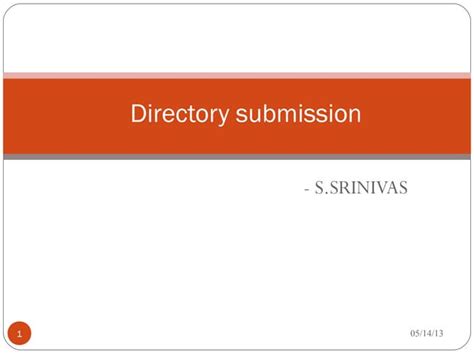 Directory Submission Ppt