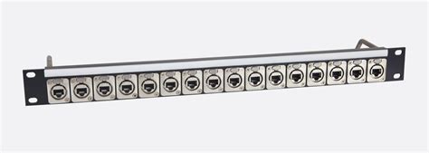 Canford Ethercon Termination Panel 1u 1x16 Cat6a Rj45 Feedthrough Black