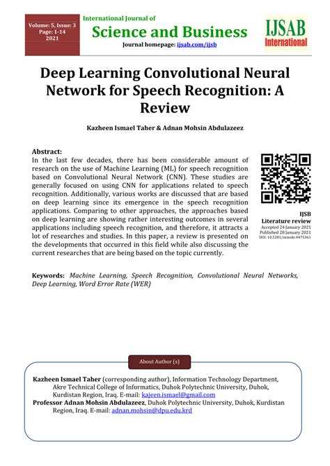 Pdf Deep Learning Convolutional Neural Network For Speech Recognition