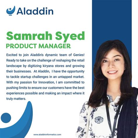 Really Excited To Have Samrah Syed On The Genie Team Look Forward To Working Together To Make A
