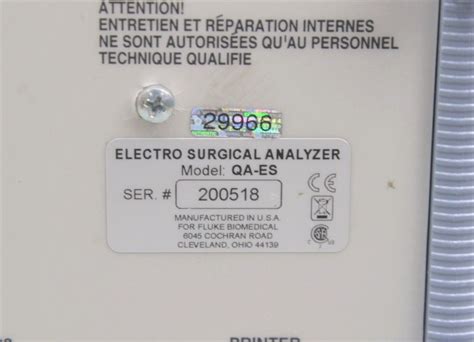 Fluke Biomedical Qa Es Ii Qa Es2 Electrosurgery Analyzer Surgical