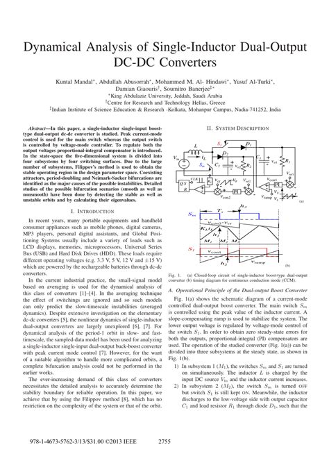 pdf dynamical analysis of single inductor dual output dc dc converters