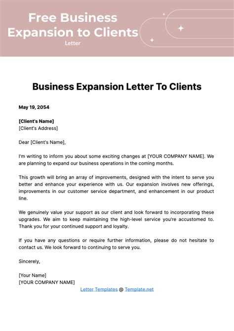sample letter informing clients free client letter templates editable