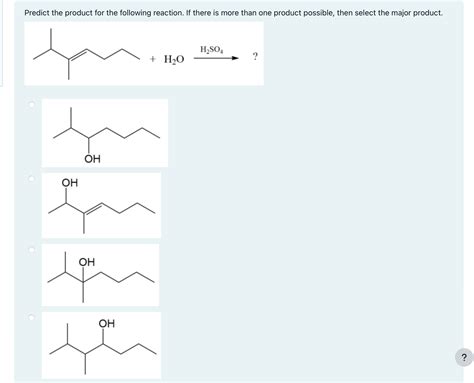 Solved Predict The Product For The Following Reaction If Chegg