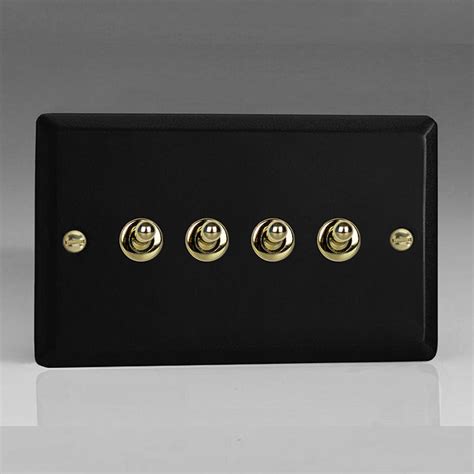 Revive 4 Gang 2 Way Toggle Switch Matt Blackbrass Rv4tmb