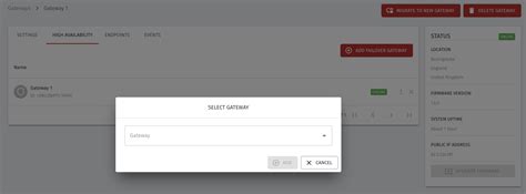 Configure Gateway High Availability