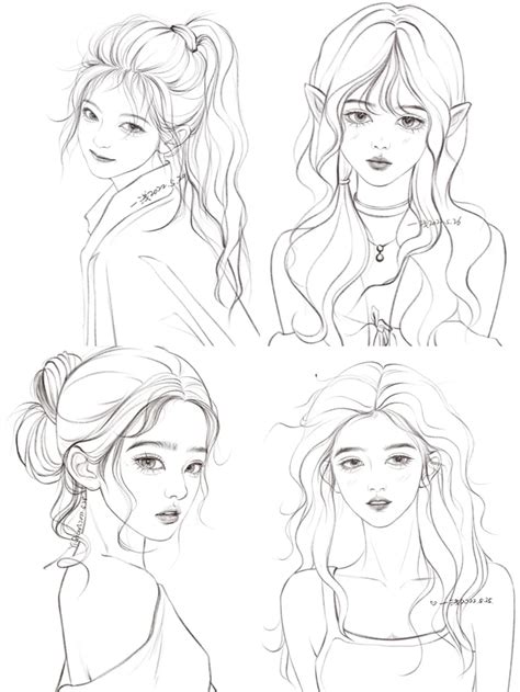 Procreate手绘线稿｜️拿去上色 花瓣网