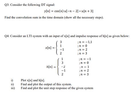 Solved Q Consider The Following DT Signal Y N Cos N Chegg Com
