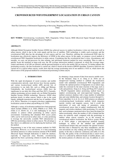 Pdf Crowdsourced Wifi Fingerprint Localization In Urban Canyon