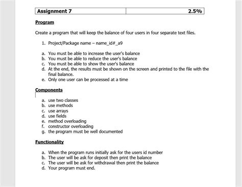 Solved Assignment 7 25 Program Create A Program That Will