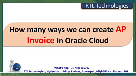 Oracle Fusion Finance Ap Types Of Invoice Creation Invoice Creation