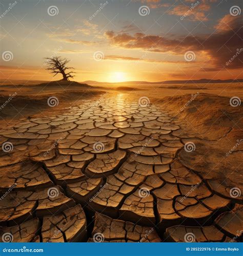 Drought Water And Ecology Problem Water Scarcity Generative Ai Stock