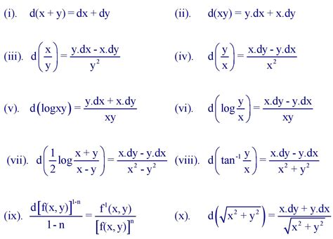 Differential Equations Formula For 12th Class Formula In Maths