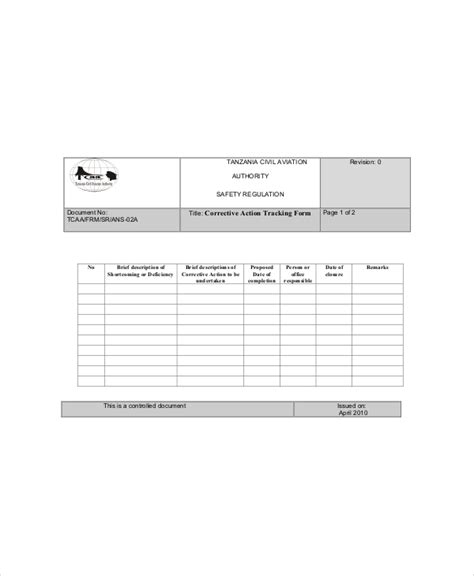 Corrective Action Log Excel Template Hq Template Documents