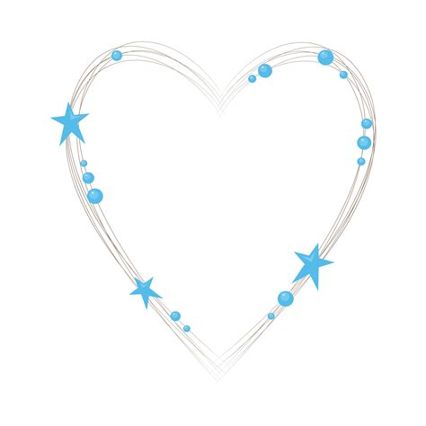 Heart Decorative With Blue Stars And Balls Of Beads Decor For