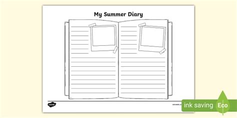 My Summer Diary Ks2 Writing Frame Teacher Made Twinkl