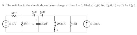 Solved The Switches In The Circuit Shown Below Change At Chegg Com