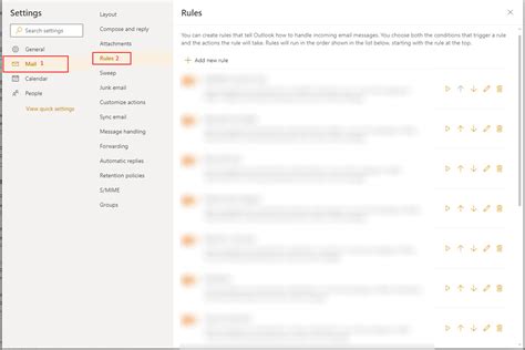 creating rules in outlook web application