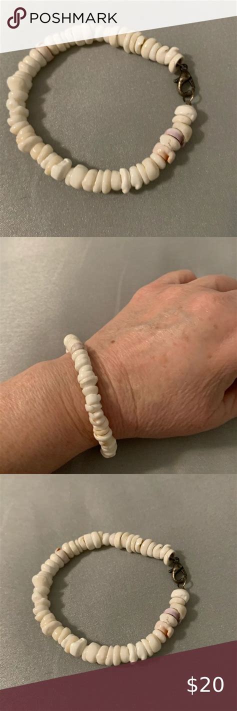 Vintage Genuine Poka Shell Bracelet Shell Bracelet Faux Pearl Bracelet Boho Style Bracelets