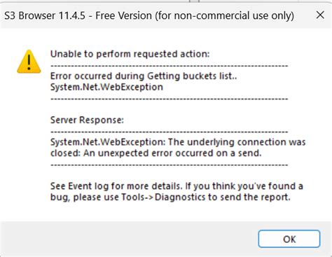unable to connect with storagegrid buckets from s3 browser netapp