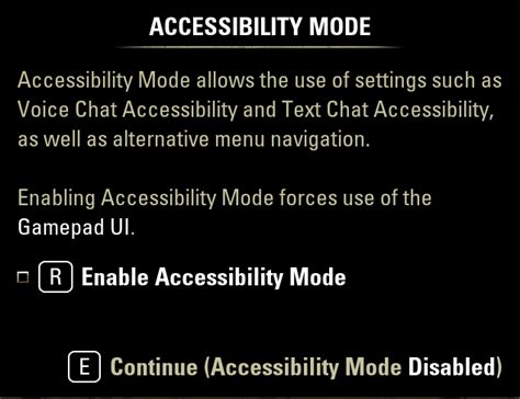How Do I Enable Disable Accessibility Mode In The Elder Scrolls Online Bethesda Support