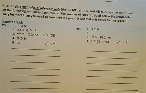 Solved Use The First Four Rules Of Inference Only That Is