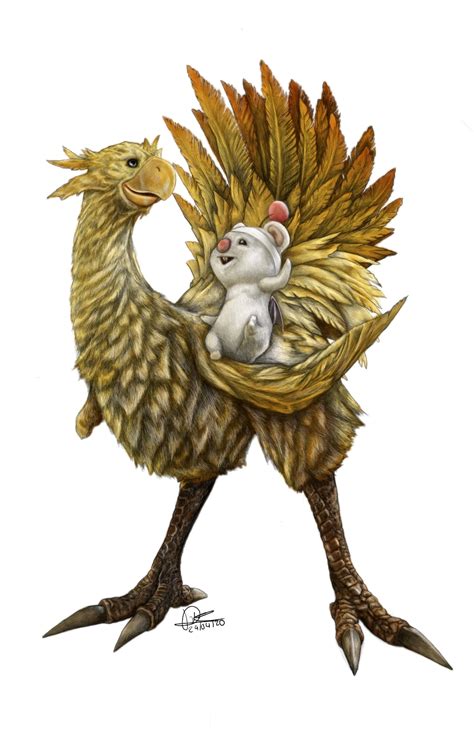 Chocobo And Moogle Illustration By Ig Deanvickersart R Finalfantasy