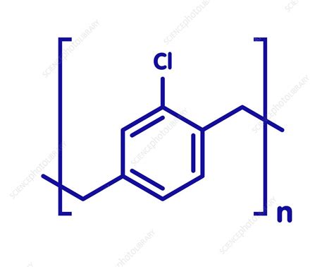 Parylene C Polymer Chemical Structure Illustration Stock Image