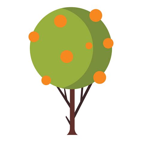 Tree With Fruit Icon Flat Style 14680076 Vector Art At Vecteezy
