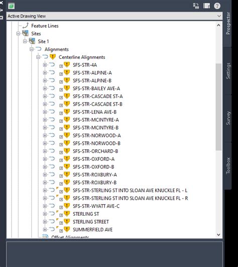 solved alignments don t show up in prospector autodesk community