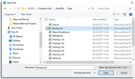 Importing Columns Or A Selection Of Cells Into A Book • Genstat