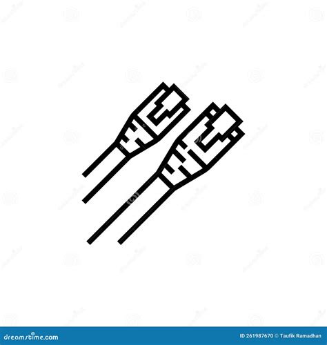 Lan Cable Vector Icon Computer Component Icon Outline Style Perfect Use For Logo Presentation