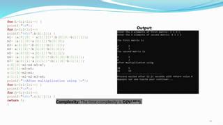 Strassens Algorithm And Matrix Multiplication PPTX