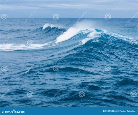 Abstract Ocean Waves Pattern In Shades Of Blue For Artistic Backgrounds