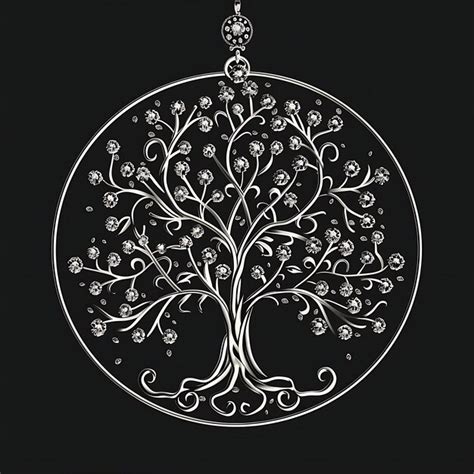 Premium Photo Frame Of Pendant Cnc Art With Tree Of Life And Gemstones Small Tree Cnc Die Cut