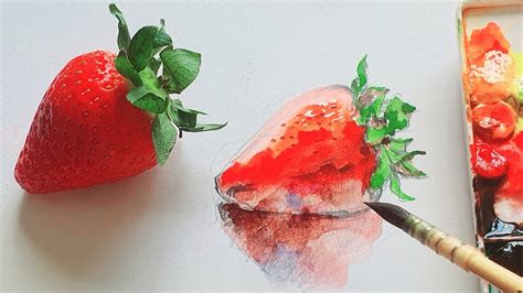 맑은 수채화로 딸기 따라그리기 Youtube